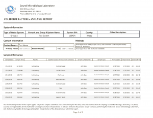 Drinking Water-Summary Sample Report_Page_1 - Sound Microbiology ...